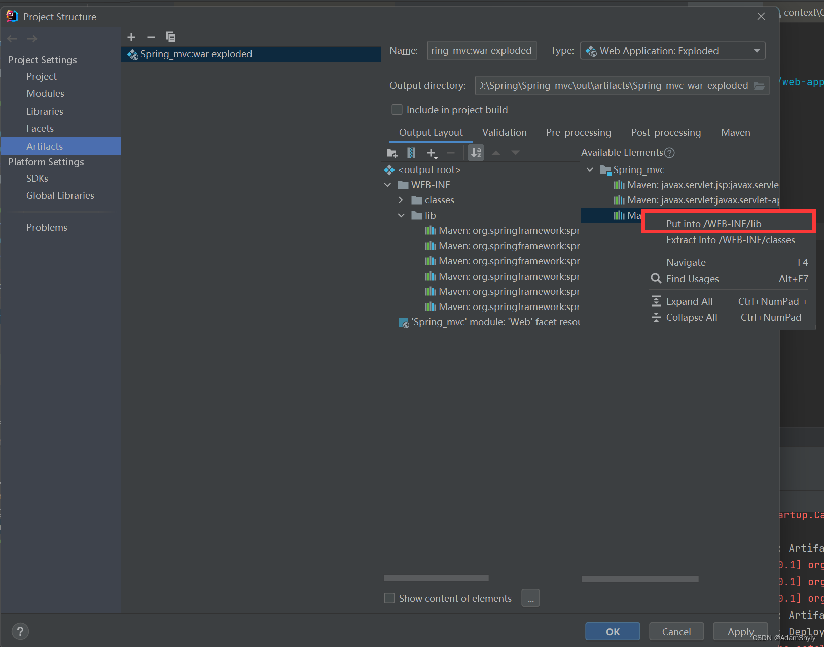 IDEA Spring5 java.lang.ClassNotFoundException: org.springframework.web.context ...