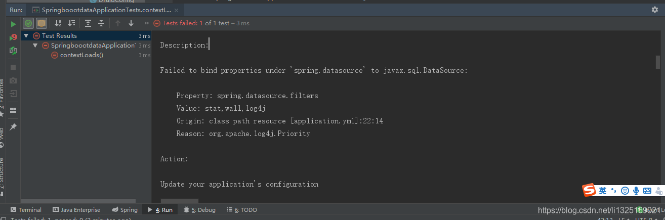 springboot整合druid报错：Failed to bind properties under 'spring.datasource' to javax.sql.DataSource ...