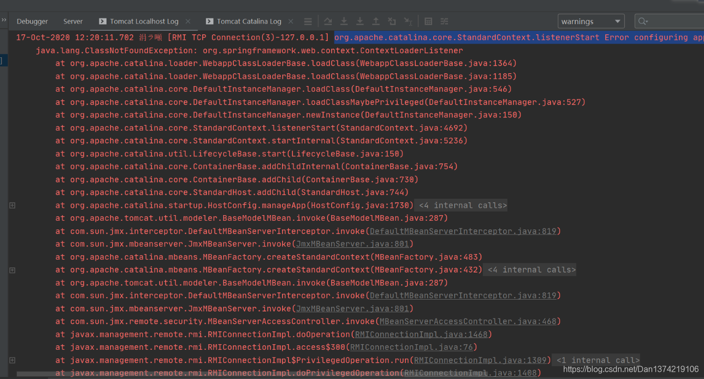 【bug解决】re Standardcontext Listenerstart Error Configuring Application