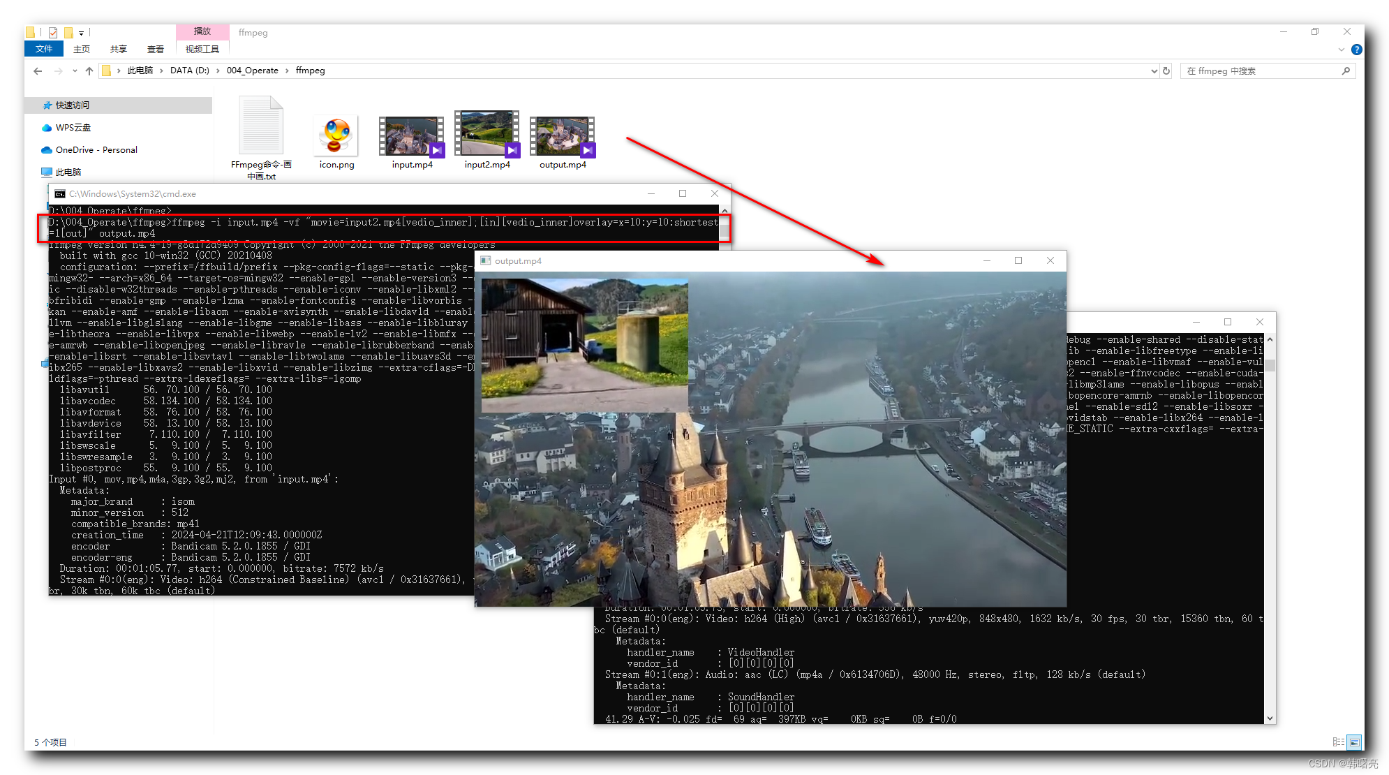 【FFmpeg】Filter 过滤器 ⑤ ( 画中画 - overlay 过滤器 | overlay 过滤器可选参数设置 | 内置参数 | 基础用法 | 控制画中画尺寸及播放效果 | 跑马灯 ...