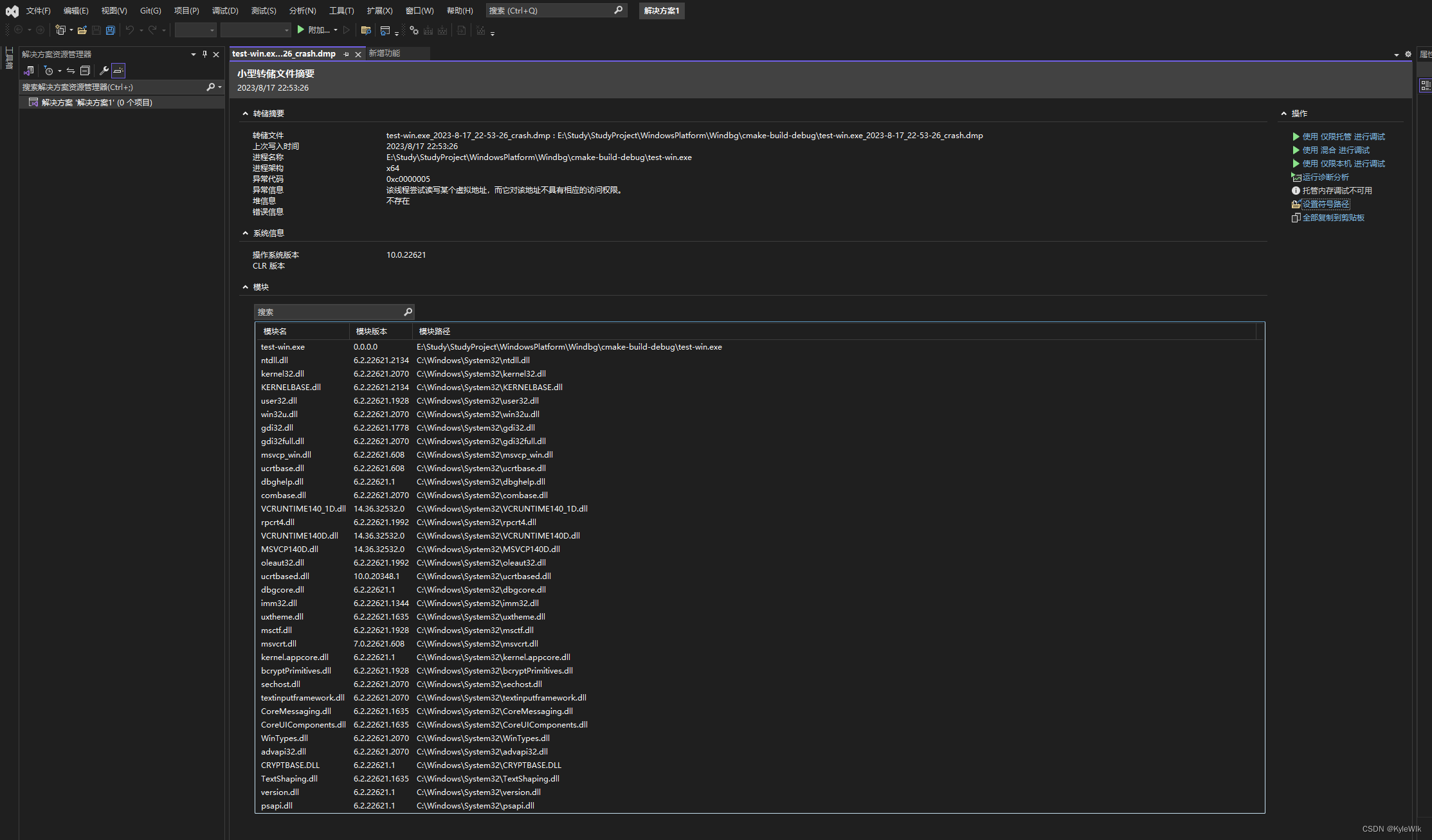 Windows上使用dump文件调试_win dump 教程-CSDN博客