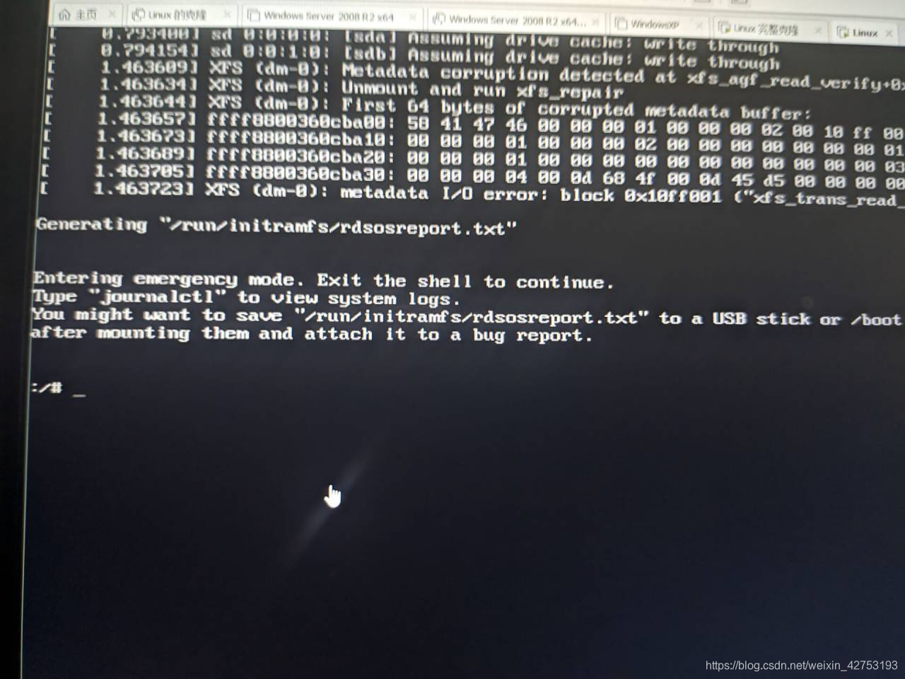 Entering emergency mode . Exit the shell to continue . Type “ journa lctl“ to view system logs ...