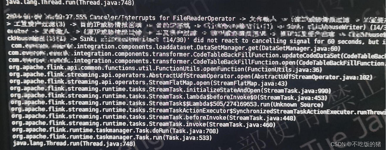 flink提交任务报错_did not react to cancelling signal for 30 seconds,-CSDN博客