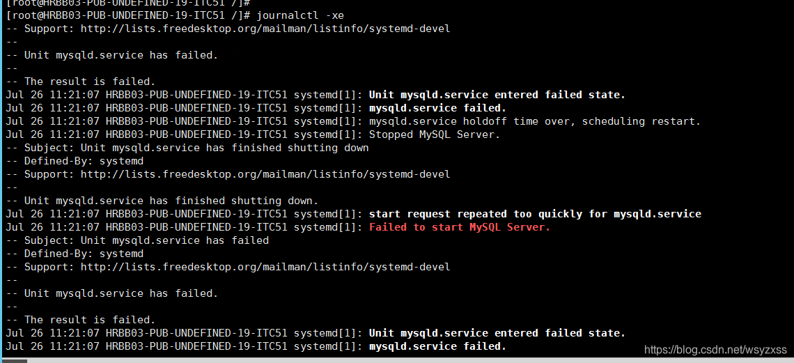 Job for mysqld.service failed because the control process exited with error code. See “systemctl ...