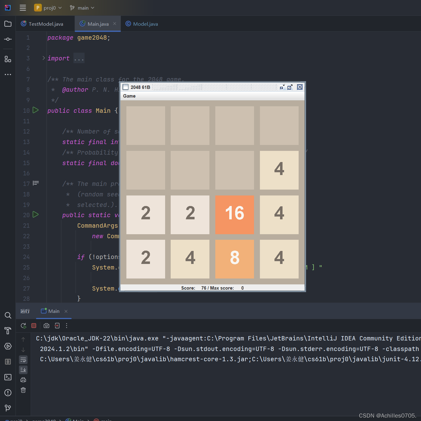 【记录与感想】CS61b-21sp project0（2048游戏）_cs61b project0-CSDN博客