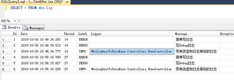 mvc log4net mysql_ASP.NET MVC4 Web项目中使用Log4Net记录日志到文件和数据库。-CSDN博客