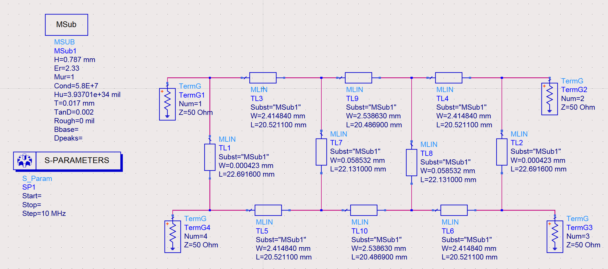 [ADS HFSS联合仿真]10dB 分支线耦合器的设计_10db定向耦合器设计-CSDN博客