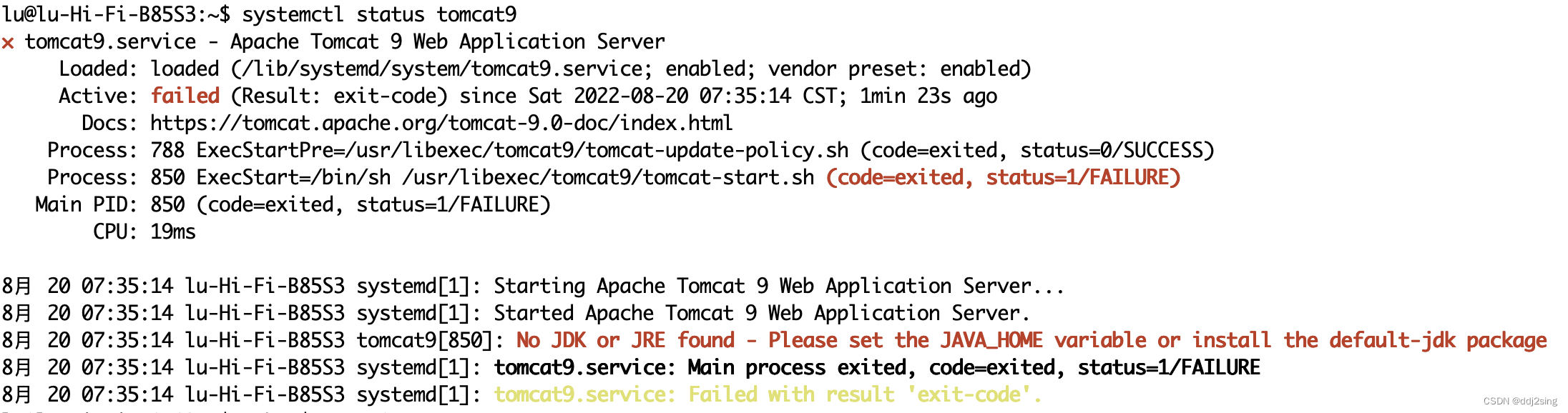 记录Ubuntu22.04下安装Tomcat9后显示找不到Java的解决方法_tomcat 9 启动报 找不到jdk-CSDN博客