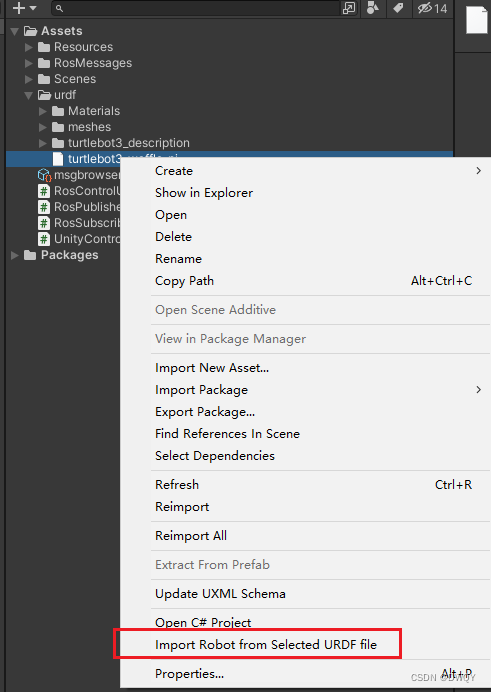 Unity导入URDF模型(turtlebot3 waffle pi为例)_unity urdf-CSDN博客