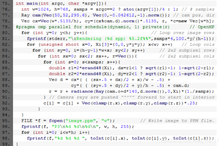 (中文详解篇)smallpt: 99行代码完成全局光照Path Tracing-CSDN博客