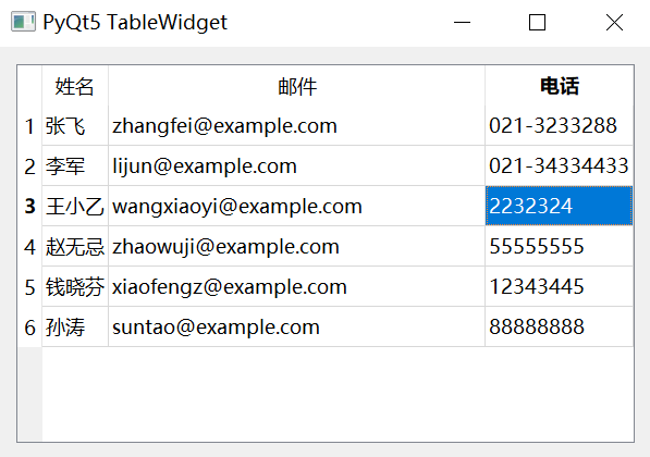 PyQt QTableWidget 表格控件的使用_pyqt tablewidget-CSDN博客