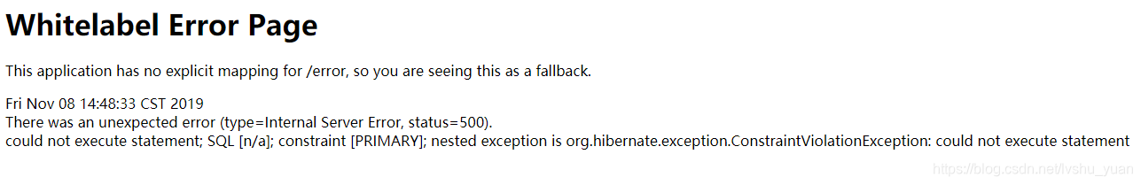 JPA插入数据时报错（could not execute statement）_could not execute statement ...