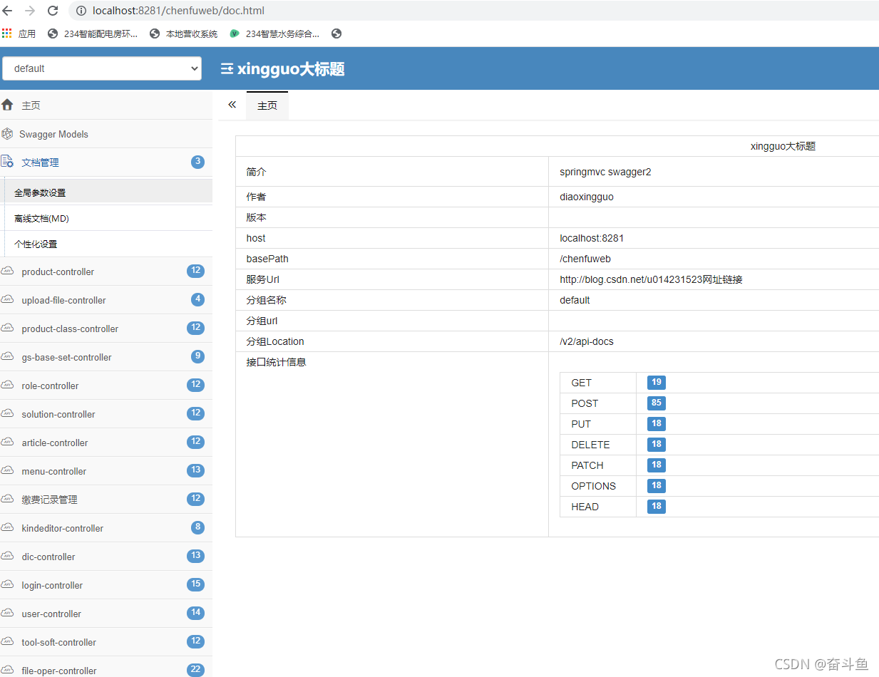 SpringMvc：整合springfox-swagger2生成在线API文档_springmvc 集成apipost-CSDN博客