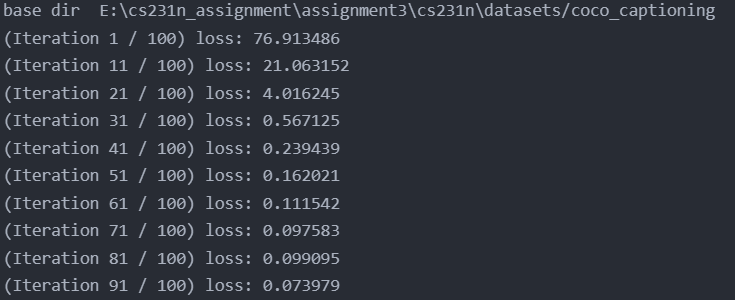 【CS231n assignment 2022】Assignment 3 - Part 1，RNN for Image Caption_cs231n assignment captioning ...
