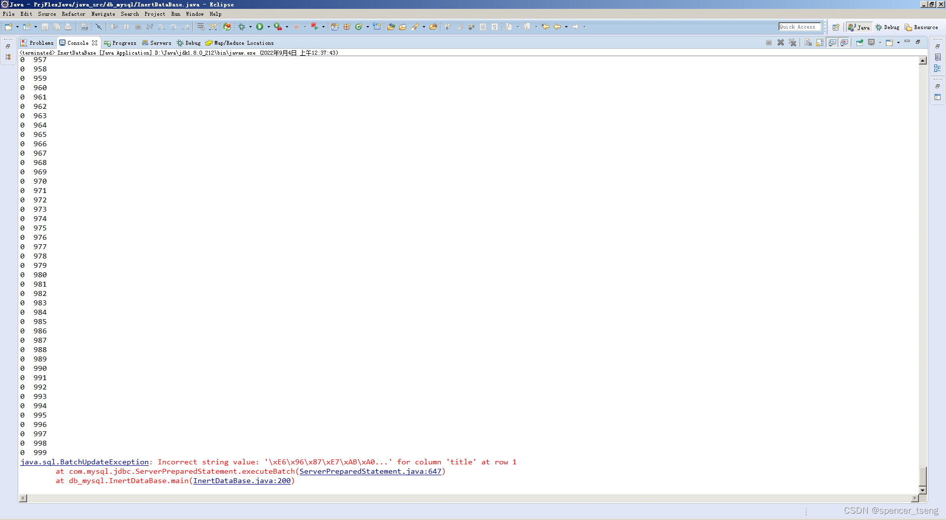 java.sql.BatchUpdateException: Incorrect string value: ‘\xE6\x96...‘ for column ‘title‘ at row 1 ...