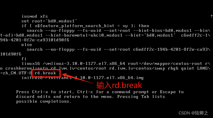 Linux之重置root密码_rd.break-CSDN博客