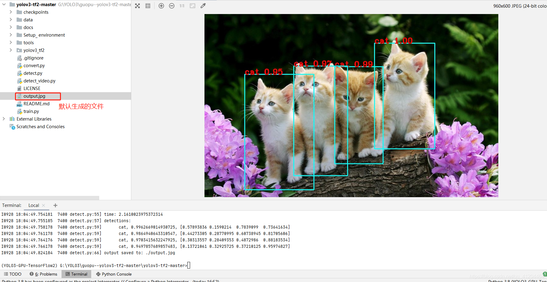 YOLOv3物体/目标检测之实战篇（Windows系统、Python3、TensorFlow2版本）_yolov3-tiny.weights-CSDN博客