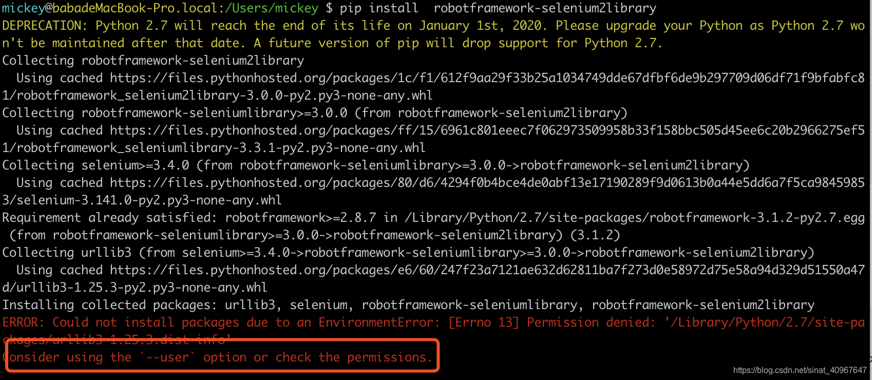 robotframework导入selenium2library库飘红，安装报错_测试-CSDN专栏