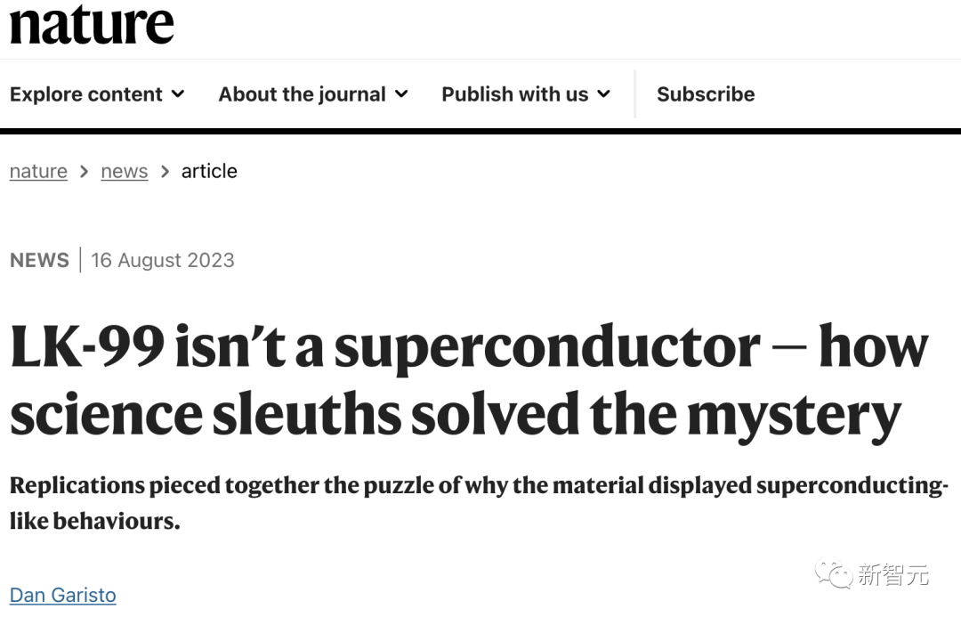 Nature发文：LK-99不是超导体-CSDN博客