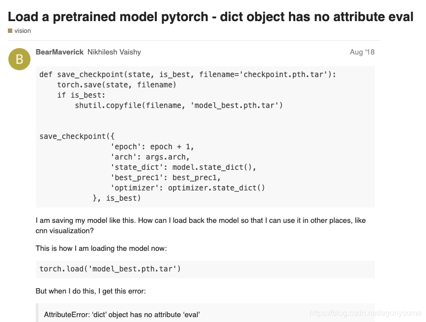 pytorch----Error：dict object has no attribute eval_dict' object has no attribute 'eval-CSDN博客