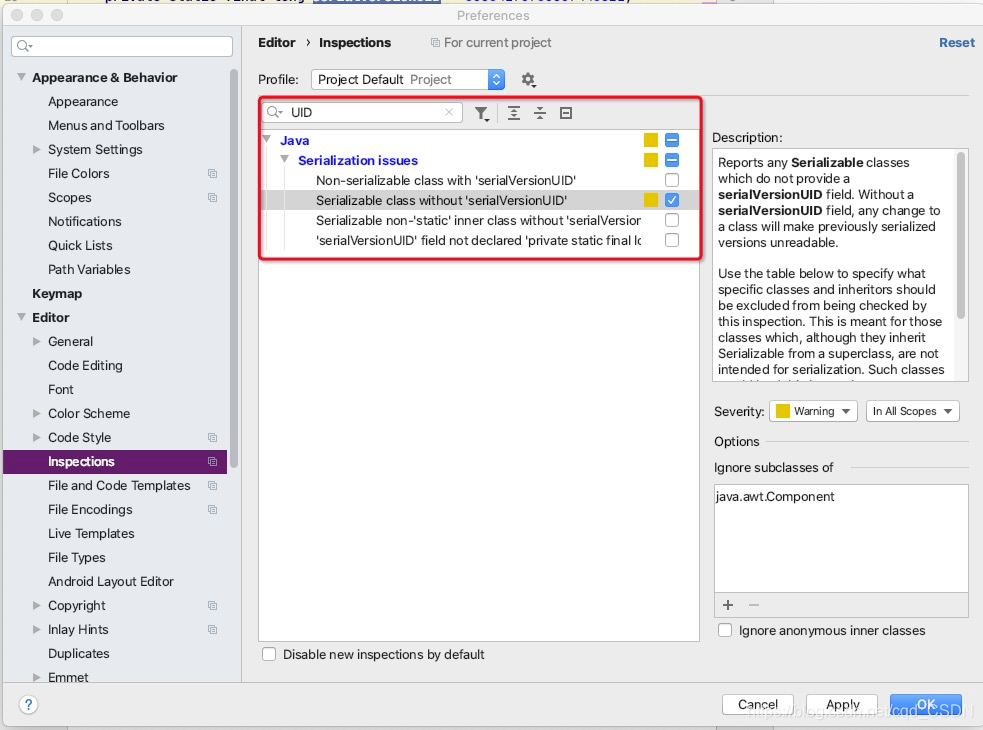 Idea开启自动生成serialVersionUID_idea开启serialversionuid-CSDN博客