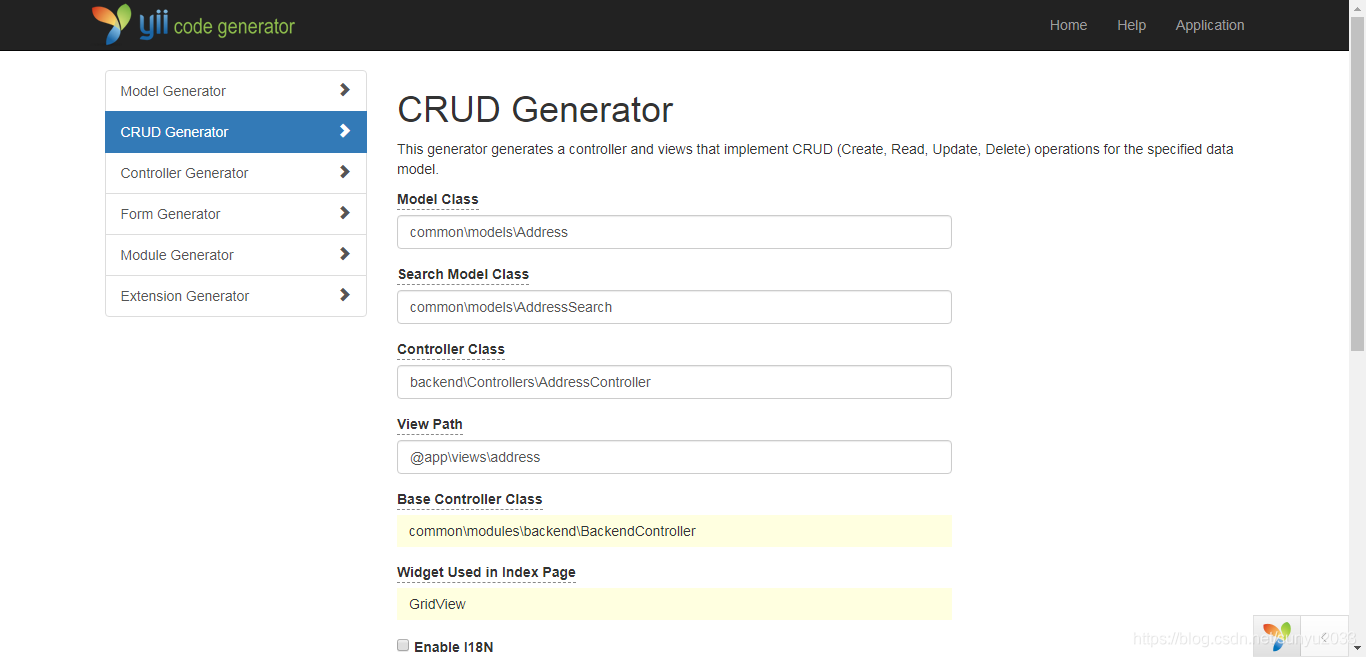 Yii2 gii CRUD Generator_yii2.0 crud generator-CSDN博客