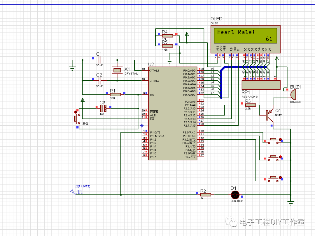 基于51单片机的pulsesensor传感器心率测量报警（实物图+源程序+原理图+仿真+参考论文）_51智能心率检测plussenso报告-CSDN博客
