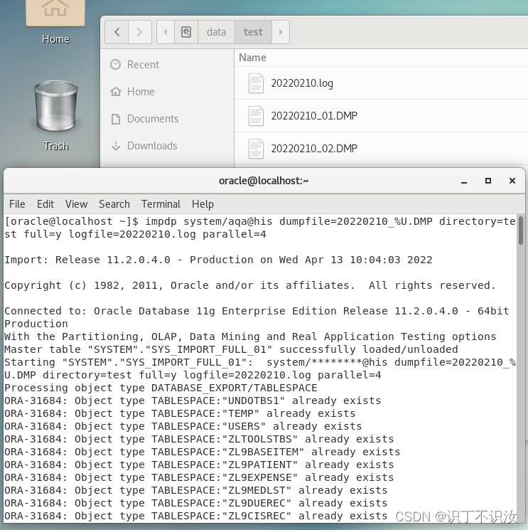 linux centos7使用impdp导入oracle数据的报错_bad dump file specification-CSDN博客