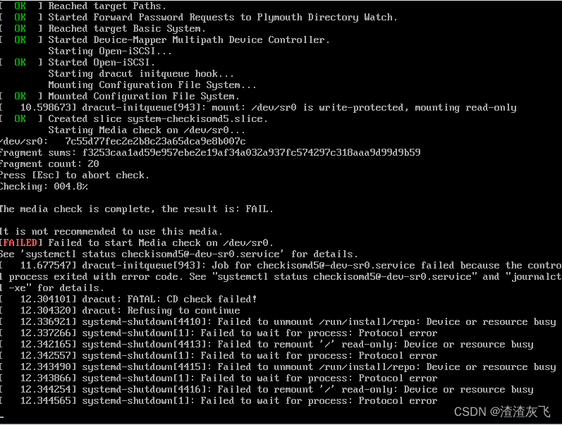 failed to start media check on /dev/sr0-CSDN博客