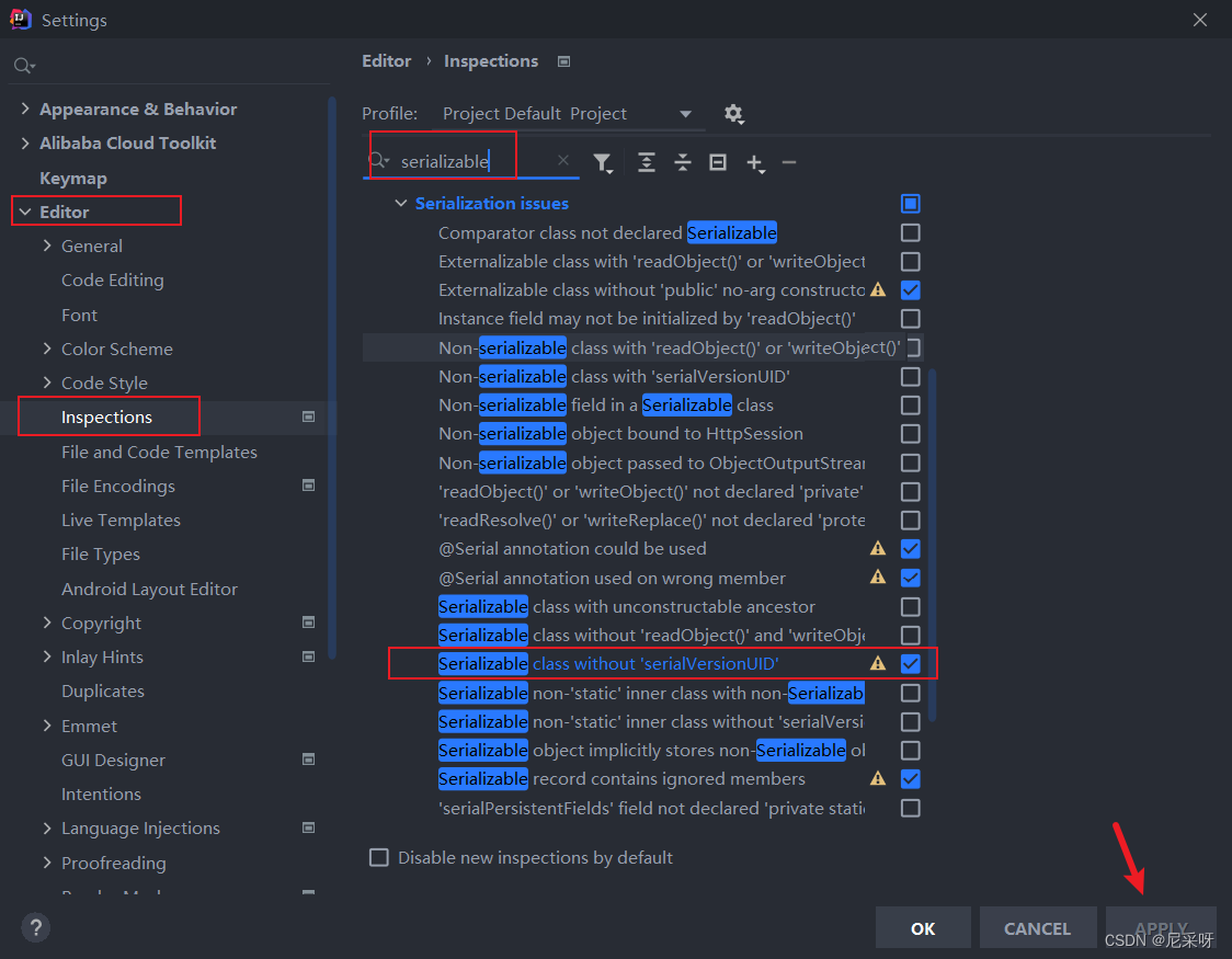 Idea中实现serializable生成serialversionuid序列化id设置idea Serializable 生成id 