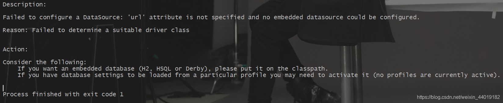 Failed to configure a DataSource: 'url' attribute is not specified and no embedded datasource ...