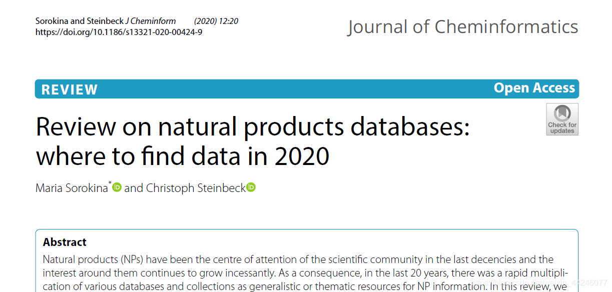 天然产物数据库综述：2020年从哪里找天然产物数据_chemspider中天然产物有关的shujuku-CSDN博客