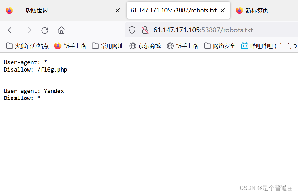 【攻防世界-web】Training-WWW-Robots_攻防世界 training-CSDN博客