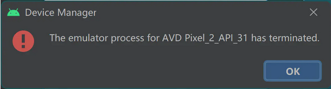 解决 Android studio 出现“The emulator process for AVD xxx has terminated.”的 ...