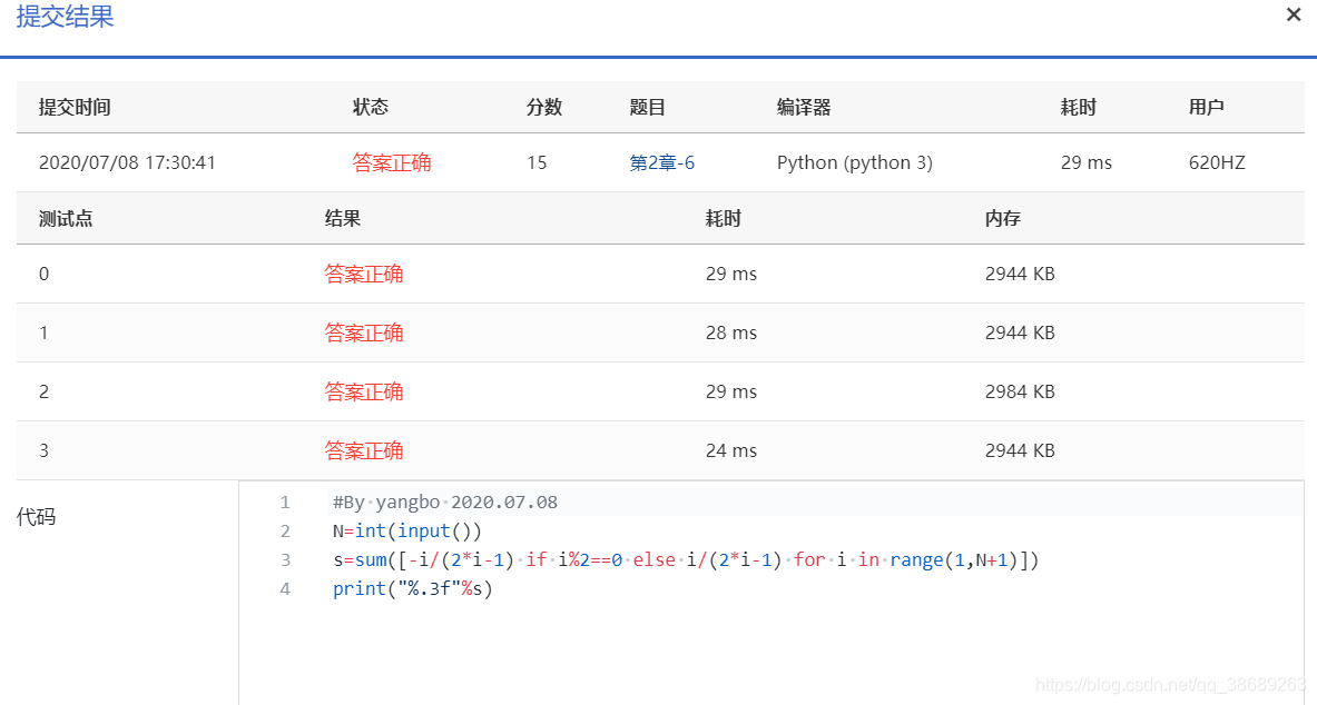 【python】第2章 6 求交错序列前n项和 15分7 15 求交错序列前n项和 分数 15 入门 作者 陈建海 单位 浙江大学 本题要求编写程 Csdn博客
