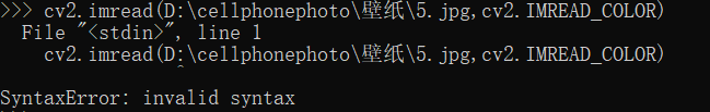 Python学习中出现的问题——cv2.imread()路径语法报错：SyntaxError: invalid syntax_cv2.imread路径问题-CSDN博客
