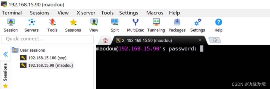 MobaXterm如何连接CentOS7的Linux虚拟机？Redis可视化客户端工具如何连接Linux版Redis？_mobaxterm连接机器-CSDN博客