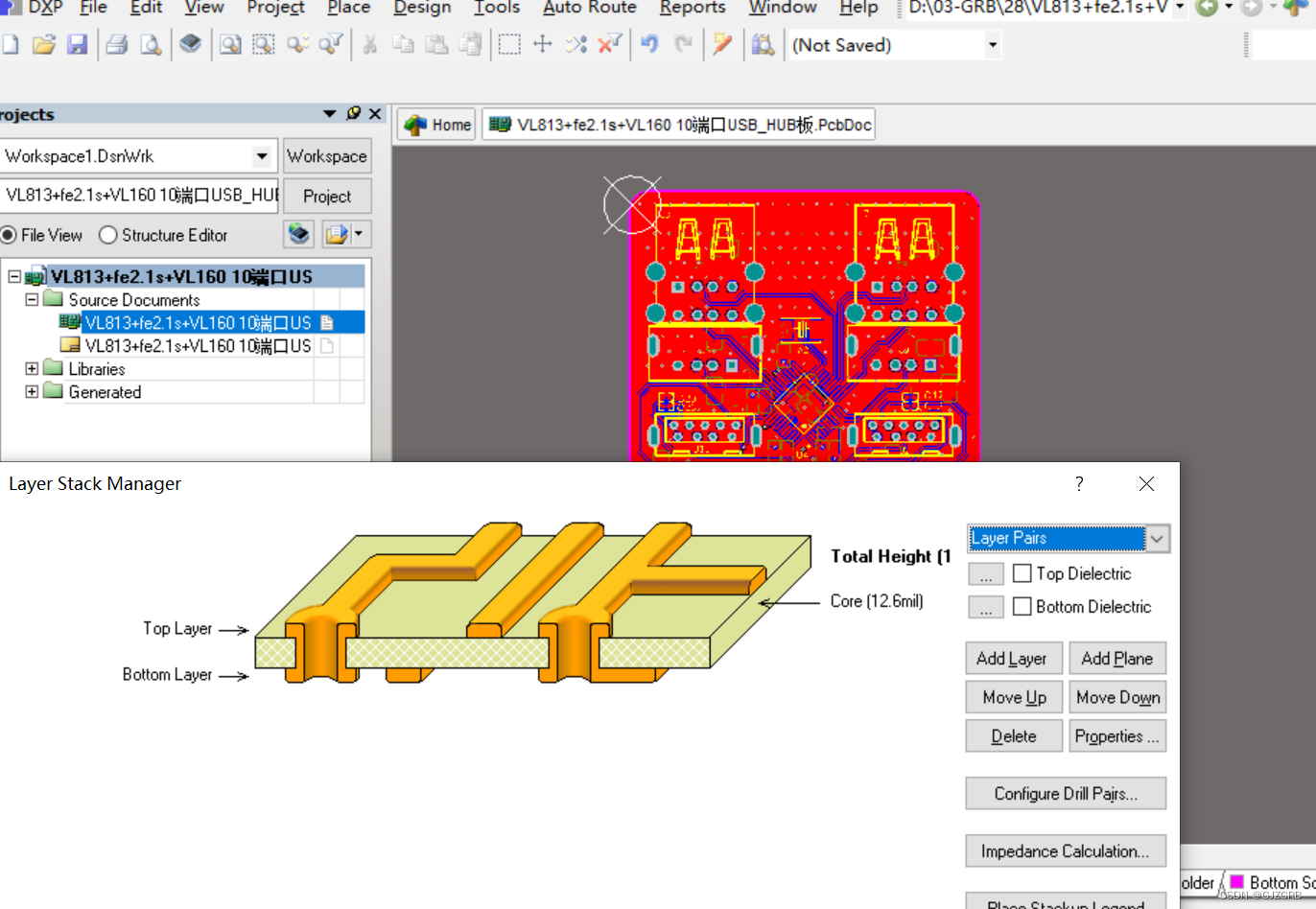 基于VL813+fe2.1s+VL160 10端口USB-HUB评估版设计硬件（原理图+PCB+封装库）文件_vl160芯片原理图-CSDN博客