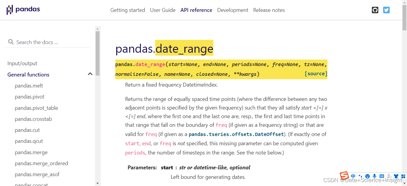 Pandas使用daterange函数按照指定的频率（freq）和指定的个数（periods）生成dataframe的时间格式数据列将类型period换成dataframe Csdn博客
