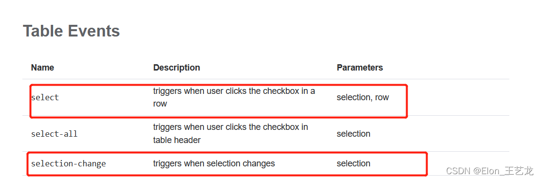 elementui 中select 与selection-change方法区别用法如下-CSDN博客