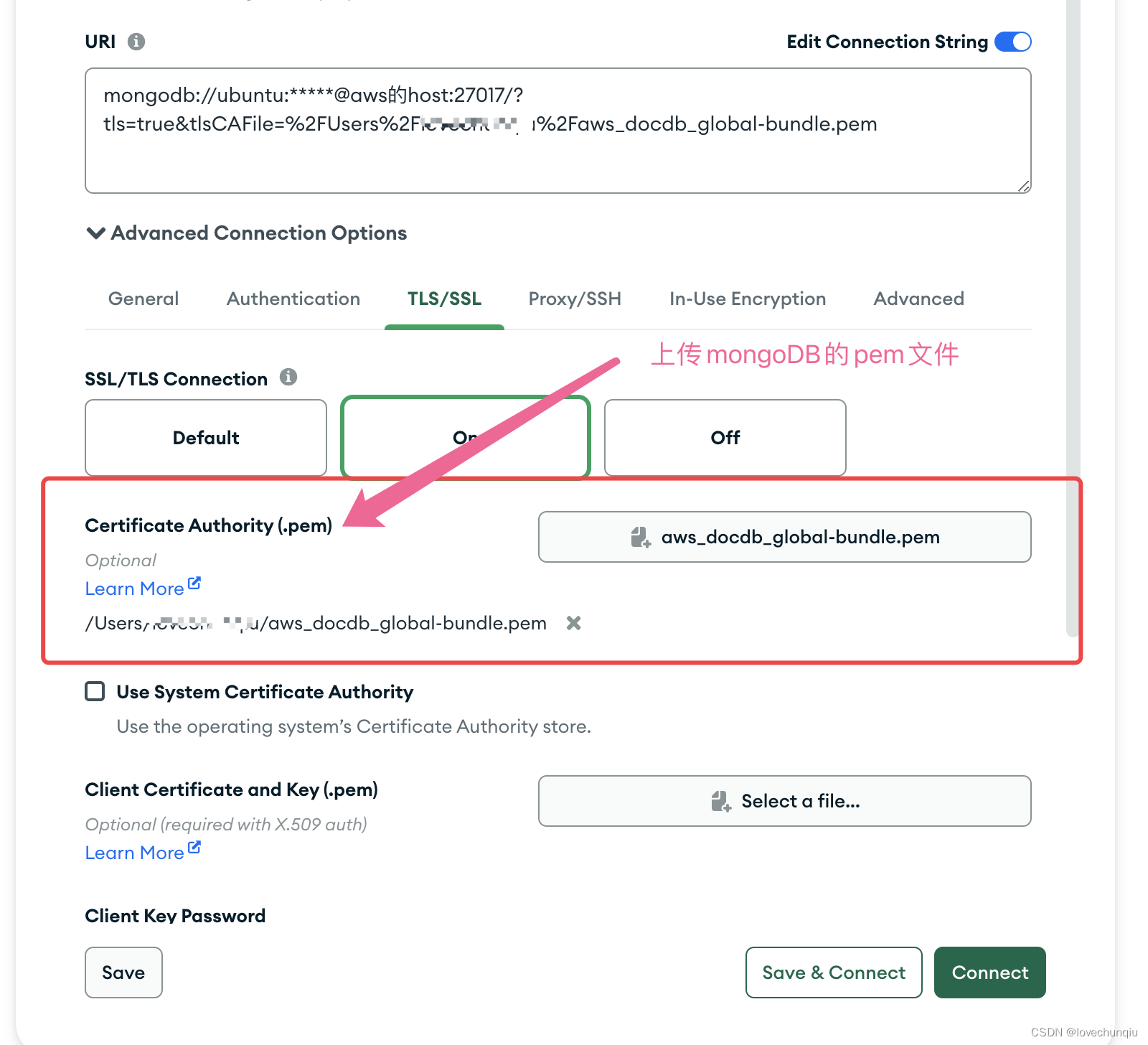 MAC mongoDB compass连接aws mongodb亲测！！！-CSDN博客