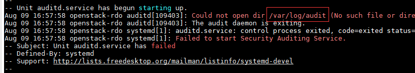Linux审计服务auditd Systemctl重启问题解决job For Rvice Failed Because