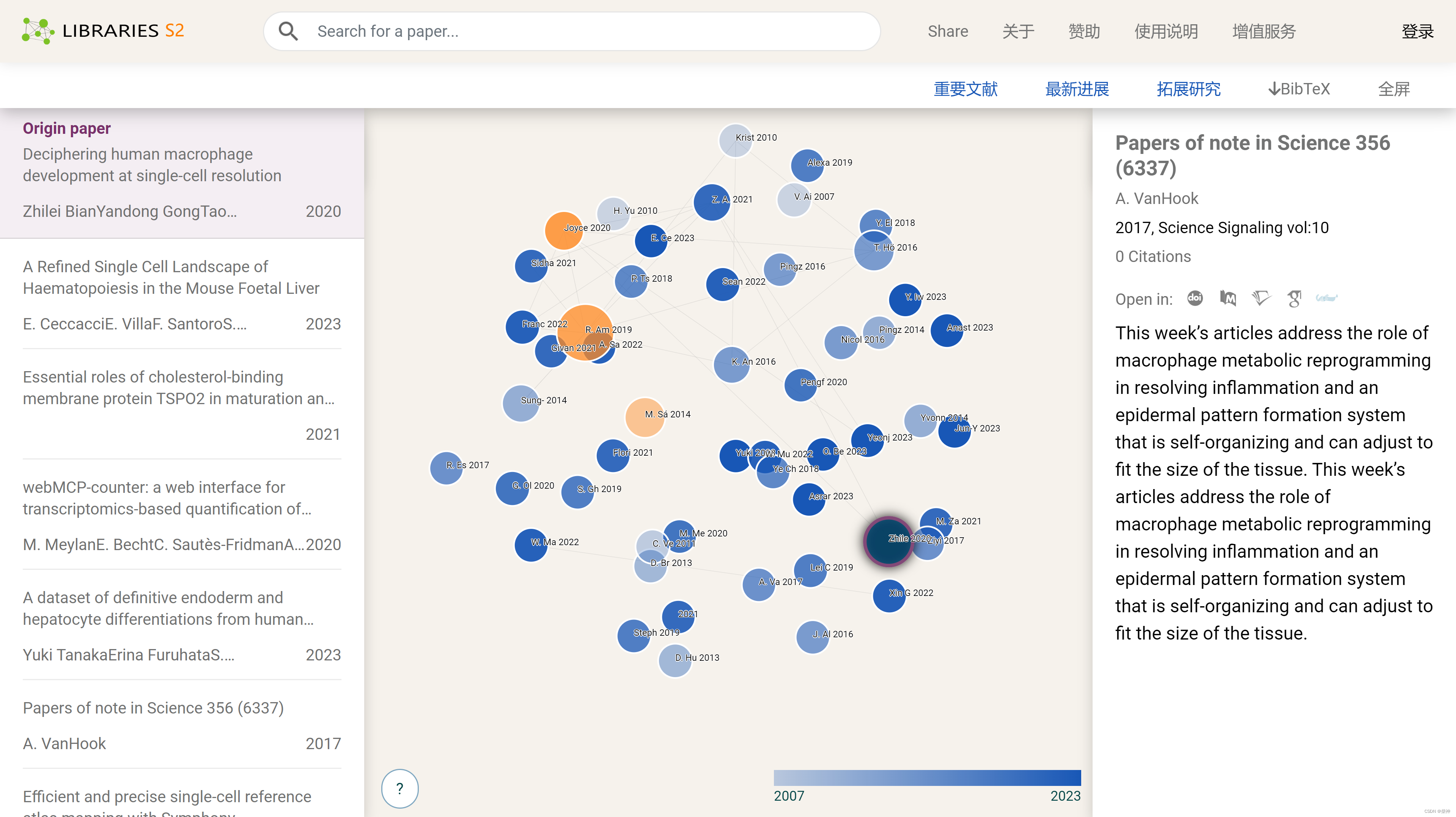 一个类似connectedpapers的文献知识图谱神器：Libraries S2-CSDN博客