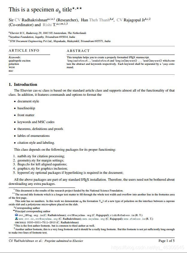 Elsevier模板（1）_elsevier论文模板-CSDN博客