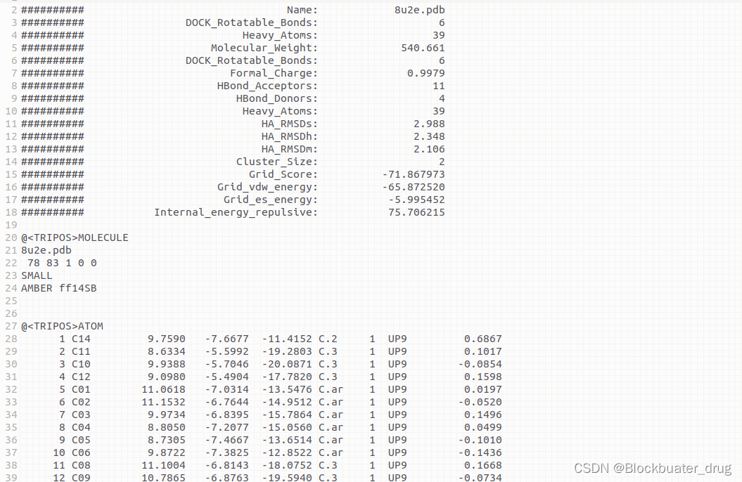 UCSF DOCK 分子对接详细案例（01）- rigid, fixed anchor, flexible dock-CSDN博客