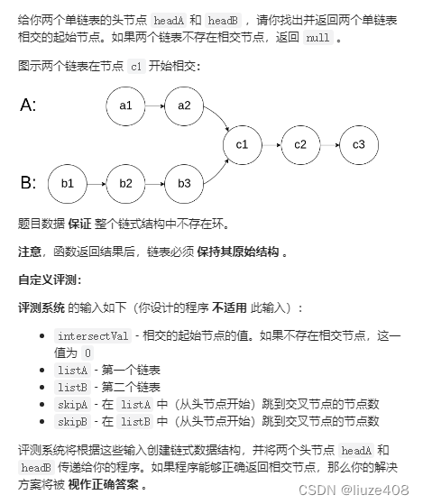 leetcode：相交链表_headb:pa.next;-CSDN博客
