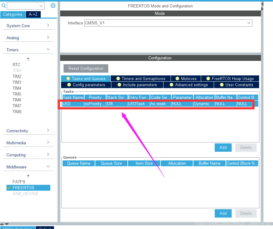 stm32cubeMX+FreeRTOS（1）——点灯_osdelay(1);-CSDN博客