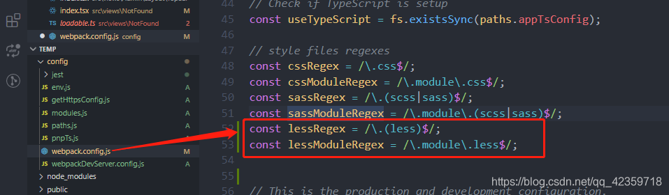 react 引用less模块 webpack配置提取与修改_modules.less-CSDN博客