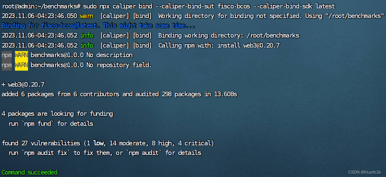 fisco bcos Caliper部署完整教程（报错解析+自定义测试）_caliper安装-CSDN博客