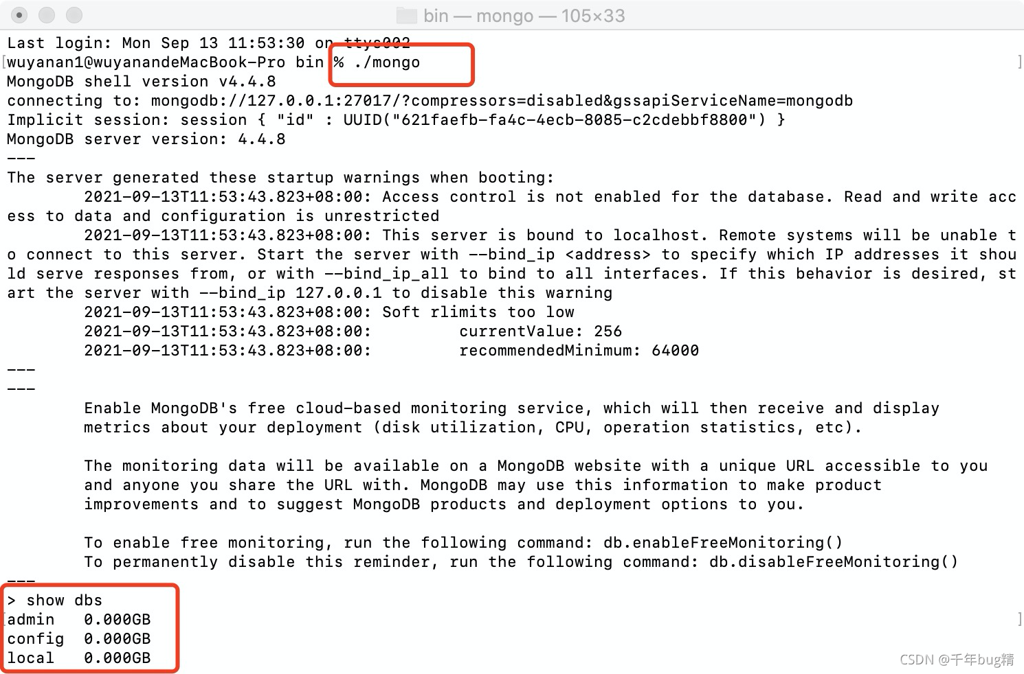 2021-09-13 mac 安装使用mongodb 无需配置权限_哪个版本的mongo不需要开权限-CSDN博客